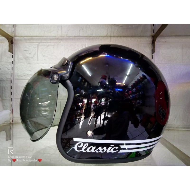 Jual HELM CLASSIC RETRO/JP, VISOR JP CEMBUNG | Shopee Indonesia
