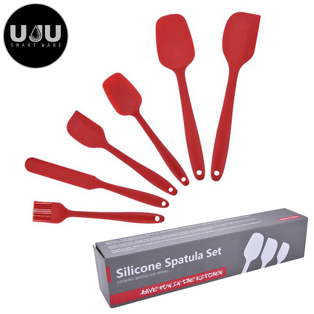 Jual 6 pcs spatula set Masak cooking silicon tahan panas lentur ...