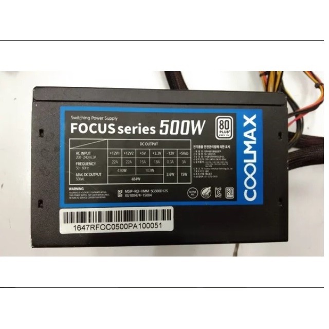 Jual PSU COOLMAX FOCUS SERIES 80 PLUS 230V EU 500WATT | Shopee Indonesia
