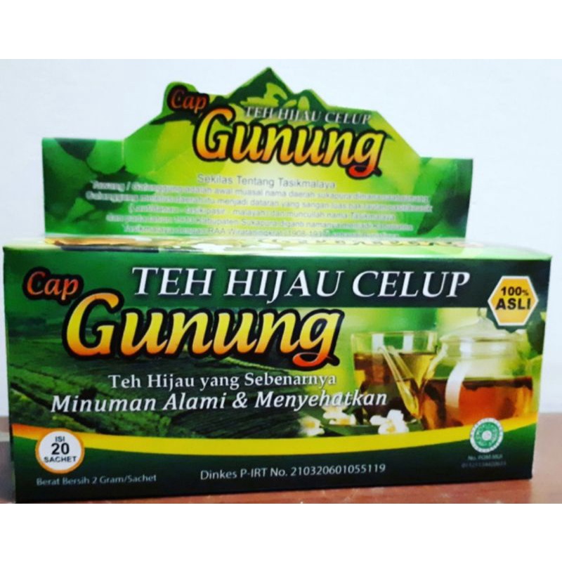 Jual TEH HIJAU CAP GUNUNG / TEH CELUP 20 SACHET | Shopee Indonesia