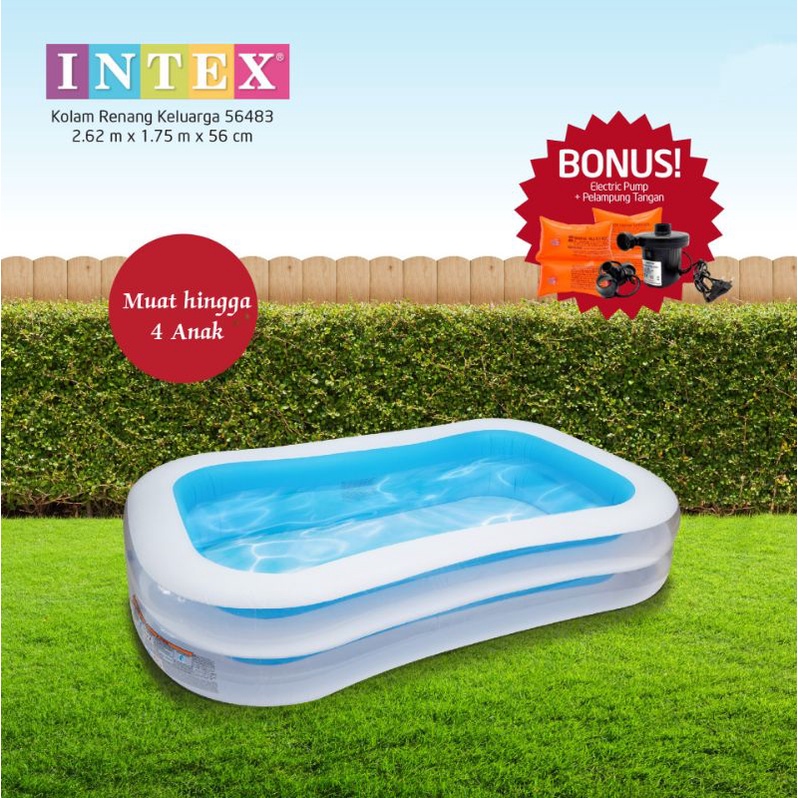 Jual Kolam Renang Intex Plastik Tebal Jumbo Keluarga Swimming Pool 1-4 ...