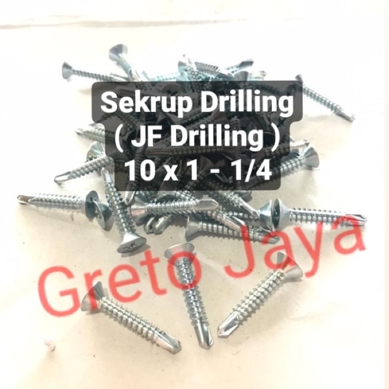 Jual ( 10x1-1/4 50bj ) Sekrup JF Drilling Roofing Skrup Self Drill SDS ...