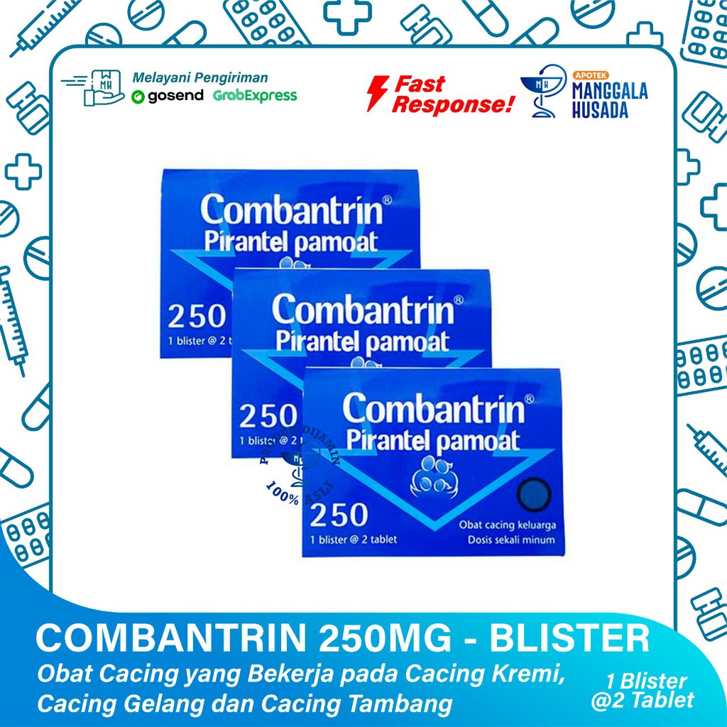Jual COMBANTRIN PIRANTEL PAMOAT 250 MG 1 BLISTER @ 2 TABLET | Shopee ...