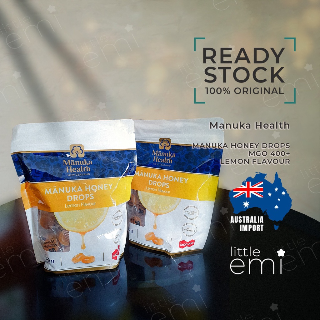 Jual Manuka Health MGO 400+ Manuka Honey Drops Lemon 58 Drops Pouch ...