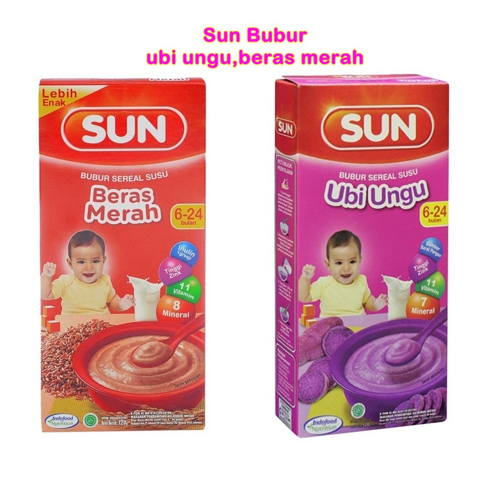 Jual SUN BUBUR UBI UNGU DAN BERAS MERAH | SUN Bubur Sereal Susu Daging ...