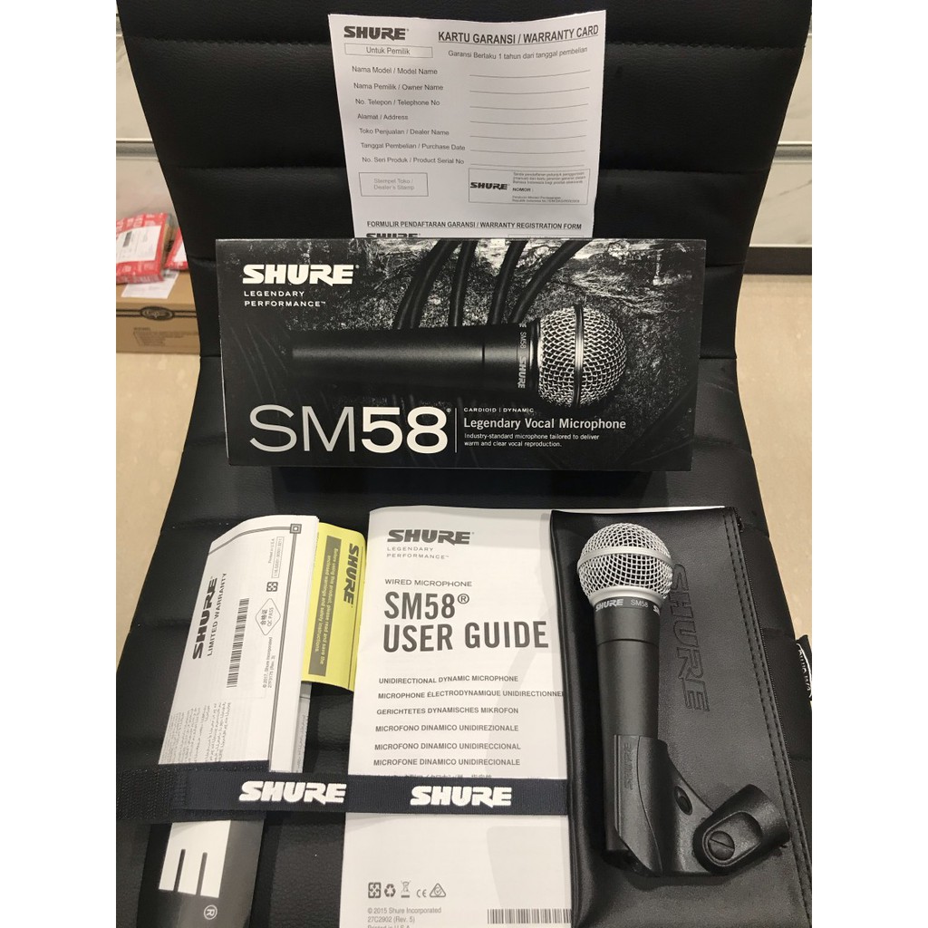 Jual Shure SM58 Vocal Dynamic Mirophone Cable Mic (Original Garansi ...
