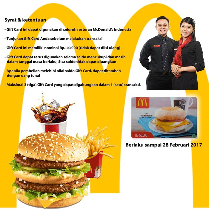 Jual Voucher McDonald s McD Gift Card Rp 100 000 by LARVA | Shopee ...