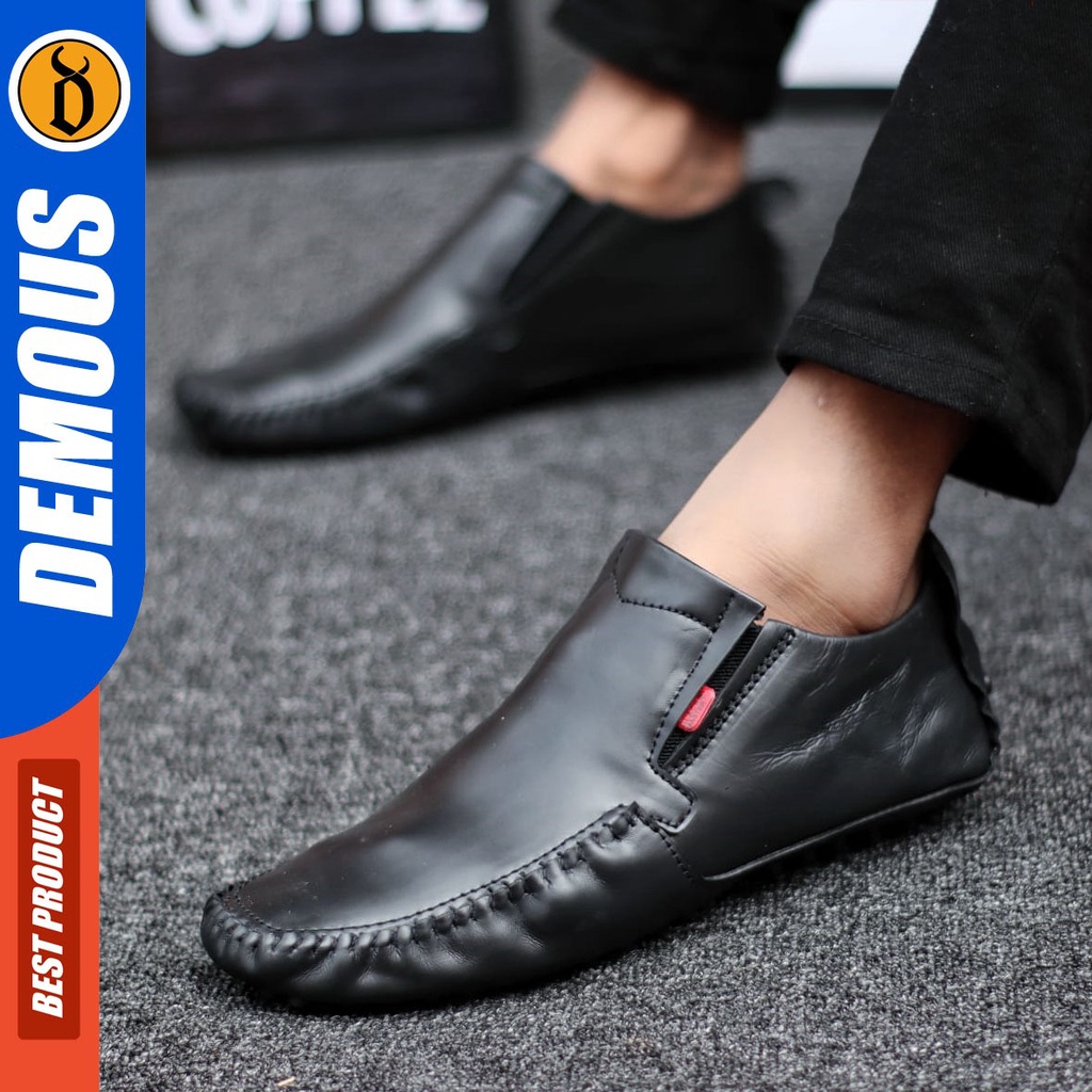 Jual DEMOUS Inzagi - Sepatu Formal Pantofel Slop Kerja Pria Kulit Asli ...