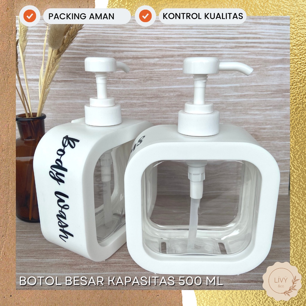 Jual Botol Sabun Cair Pump 500 ML Botol Sabun Cair Aesthetic Botol Isi ...