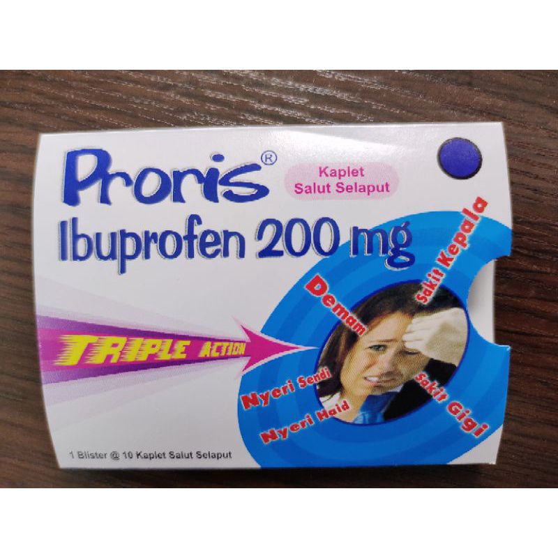 Jual Proris Ibuprofen 200mg Kaplet - Menurunkan Demam dan Nyeri / Per Strip Isi 20 Tablet ...