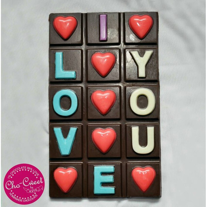 Jual Cho Cweet Coklat Valentine ILYBAR Tulisan I Love You Ukuran Ukuran ...