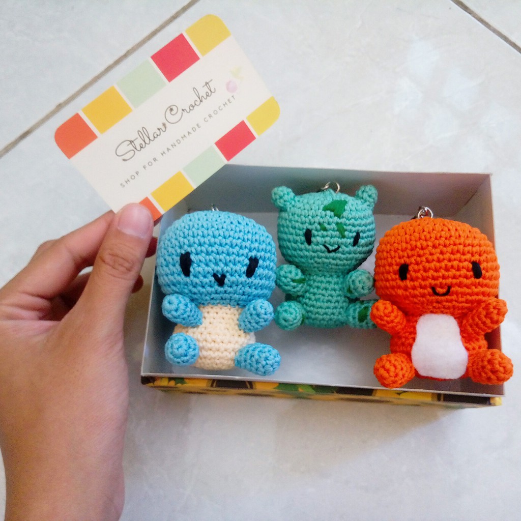 Jual Boneka Rajut Amigurumi Pokemon Squirtle Bulbasaur (1 paket ...