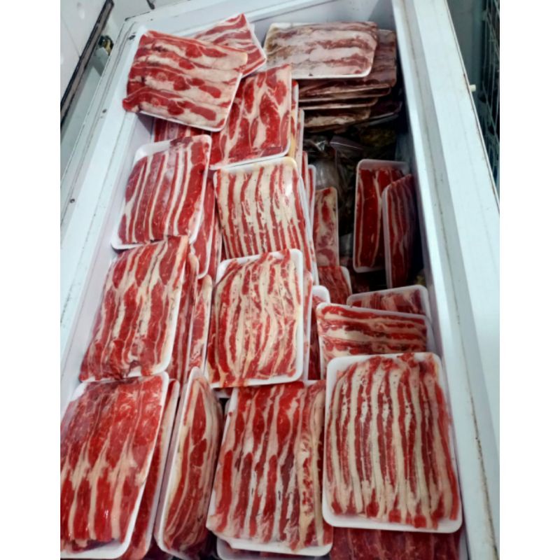 Jual Daging iris/Beef Shortplate slice Mix Fat A 500gram-Free ...
