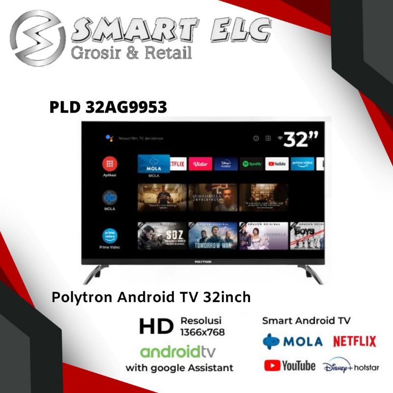 Jual Polytron Smart Android TV 32inch PLD 32AG9953 | Shopee Indonesia