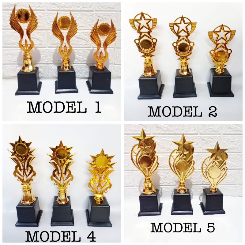 Jual Piala 1 2 3 set standar murah tinggi 34 32 29cm model RANDOM | Shopee Indonesia