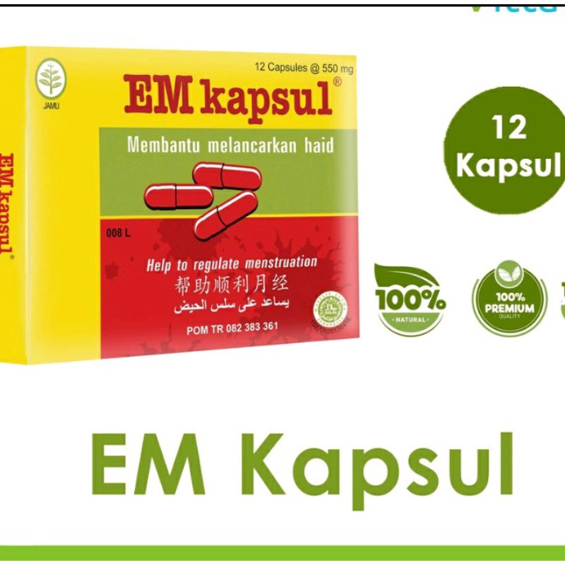 Jual EM Kapsul isi 12 kapsul - melancarkan haid dan datang bulan ...