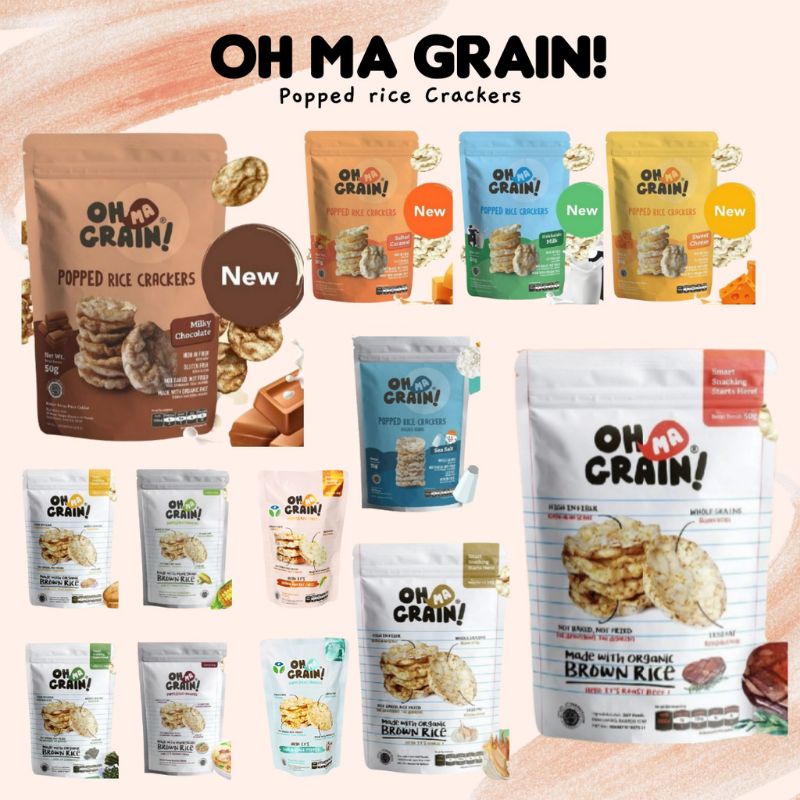 Jual Oh Ma Grain Rice Cracker / Keripik Beras (Mom & Baby Snack ...