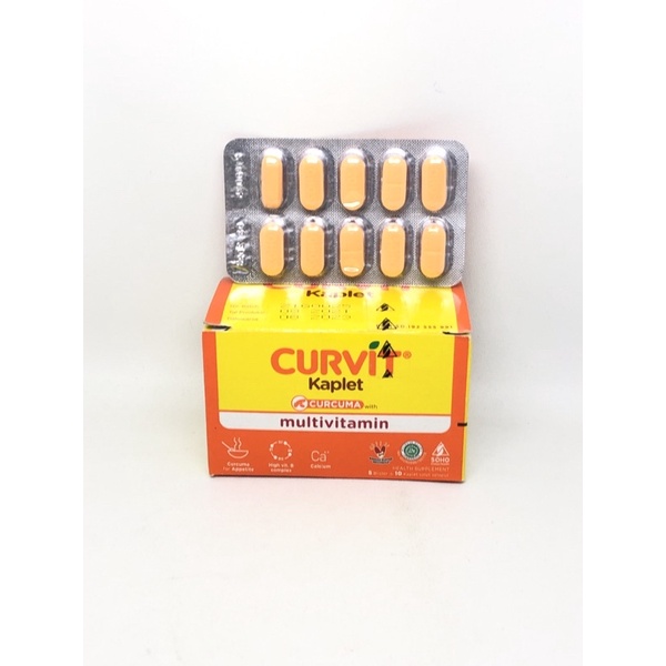 Jual Curvit Kaplet Curcuma Plus Multivitamin Isi 1 Strip @10 Kaplet ...