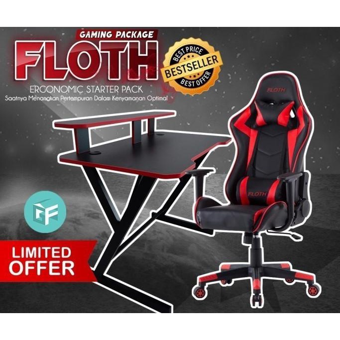 Jual Meja Gaming Kursi Gaming Set FLOTH | Shopee Indonesia
