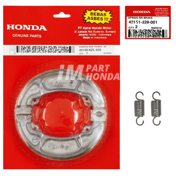 Jual 43130-KZL-930 43151-329-001 Per & Kampas Rem Belakang Megapro ...