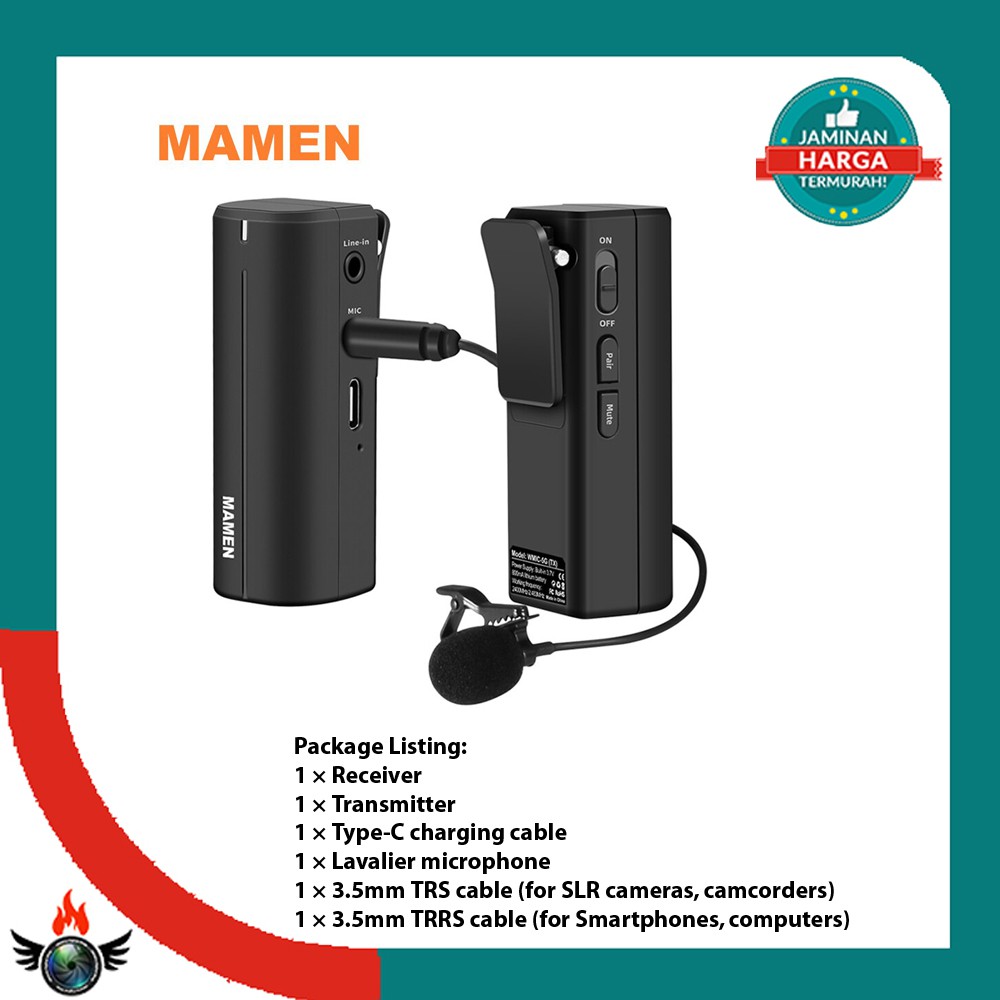 Jual Mamen Wireless Microphone WMIC-5G | Shopee Indonesia