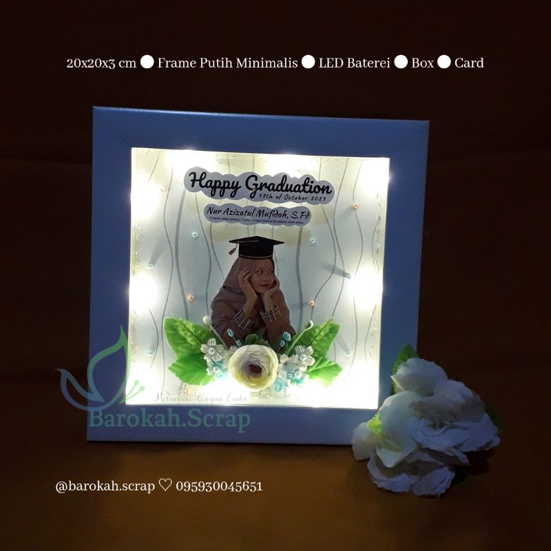 Jual Frame LED 20x20 minimalis 3D Hadiah Wisuda Hadiah Nikah | KADO ...