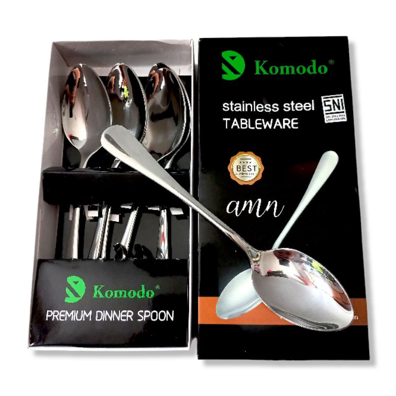 Jual KOMODO Sendok Makan Stainless Tebal Sendok Makan Garpu Makan Hotel ...