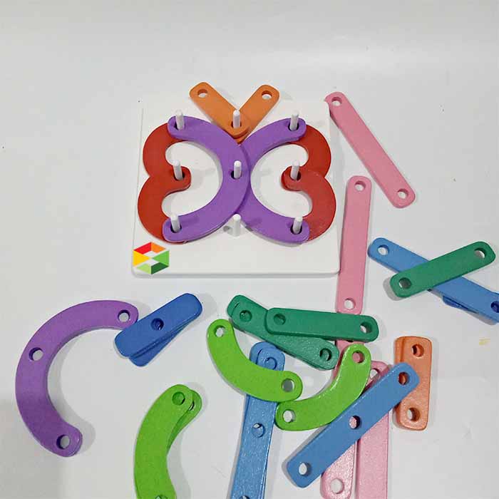 Jual Wooden Pillar Puzzle Huruf Digital Kolase Bentuk Abjad Hundred ...