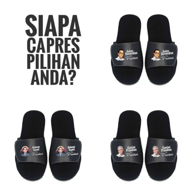 Jual sandal calon presiden anies baswedan atau ridwan kamil atau ganjar pranowo puan maharani ...
