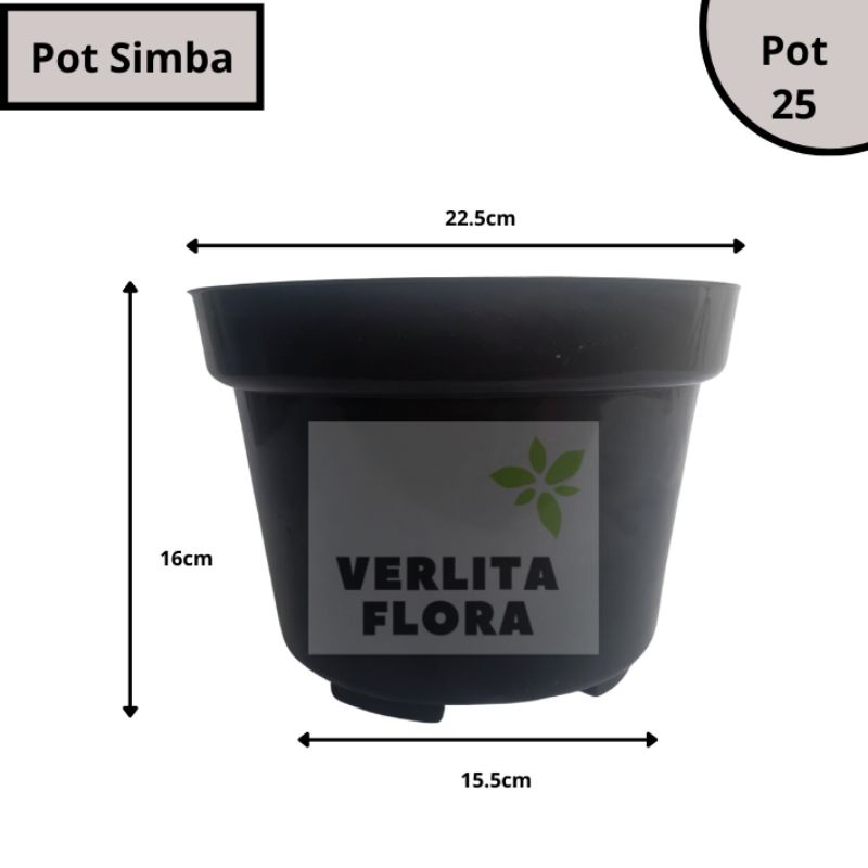 Jual Pot Tanaman Pot Bunga Plastik Simba 25 Hitam | Shopee Indonesia