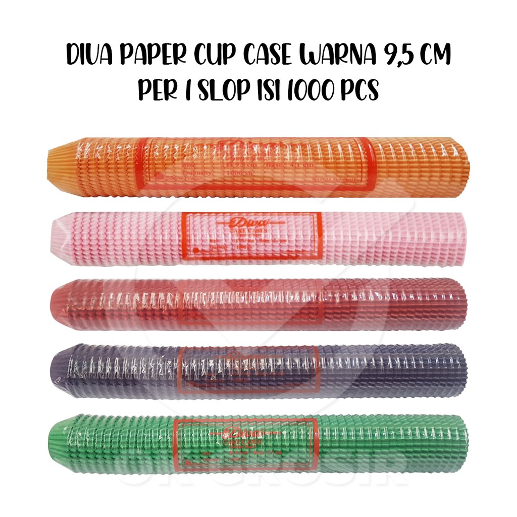 Jual Diva Paper Cup Case WARNA TUNGGAL 9,5 cm [ Per 1 Slop isi 1000 Pcs ...