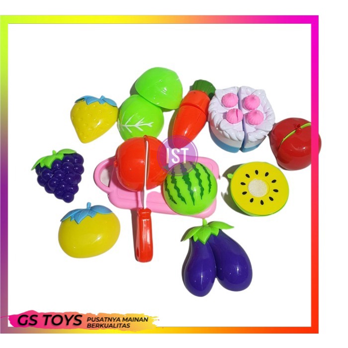 Jual Mainan Anak Perempuan Buah Buahan Potong Aneka Buah dan Sayur ...