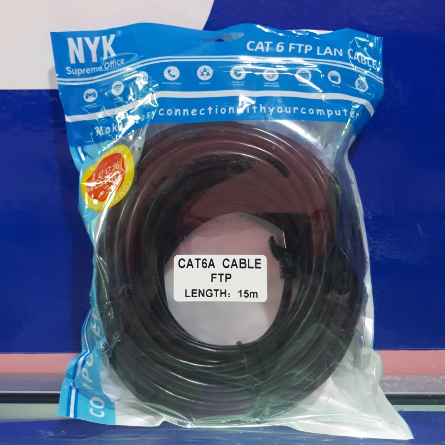 Jual NYK Kabel Lan FTP Cat6A 15Meter Outdoor Internet Ethernet Cable | Shopee Indonesia