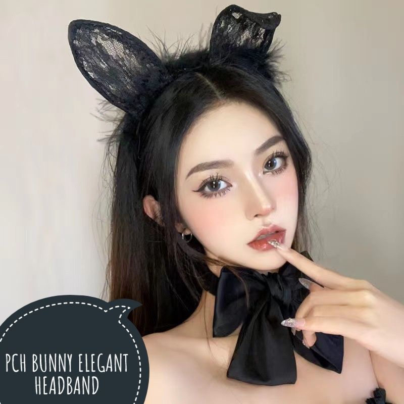 Jual BANDO KELINCI LONCENG RENDA HITAM / BANDO BUNNY RENDA / HEADBAND ...