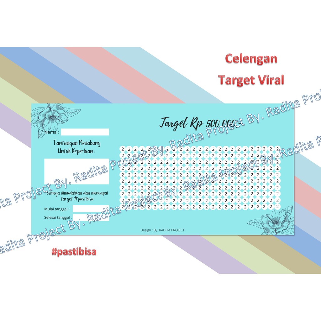 Jual MURAH ! STIKER Celengan Target Viral / Tabungan Target Tanpa PO ...