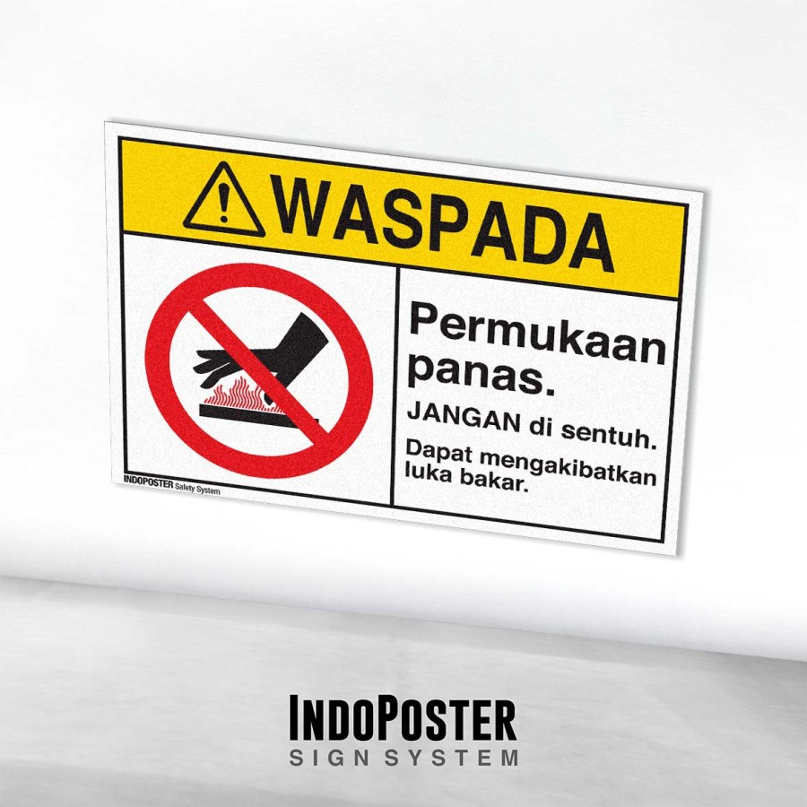 Jual Stiker Safety Sign Rambu K3 ANSI Waspada Permukaan Panas Jangan Di ...
