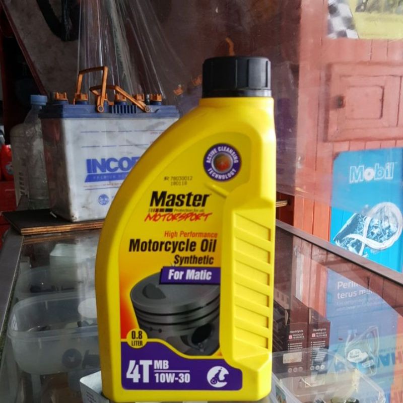 Jual Oli Mesin Motor Master Motorsport Matic 10W30 Botol 800ml | Shopee ...