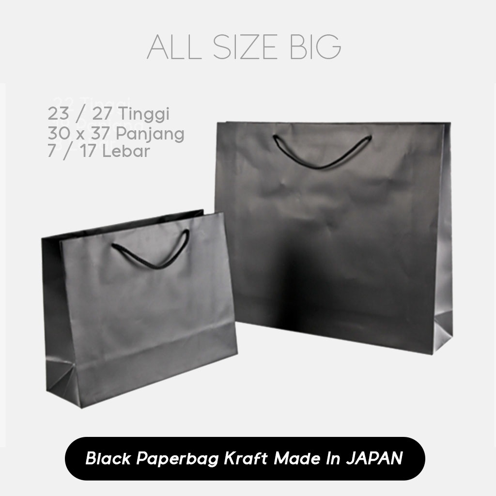 Jual Paper bag polos hitam 2 Size / Paper bag kado souvenir packing olshop / Papper bag kertas ...