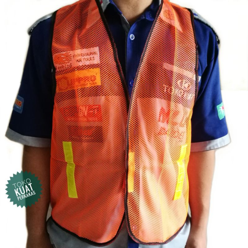 Jual Rompi Jaring Orange GOSAVE Rompi Proyek Safety | Shopee Indonesia