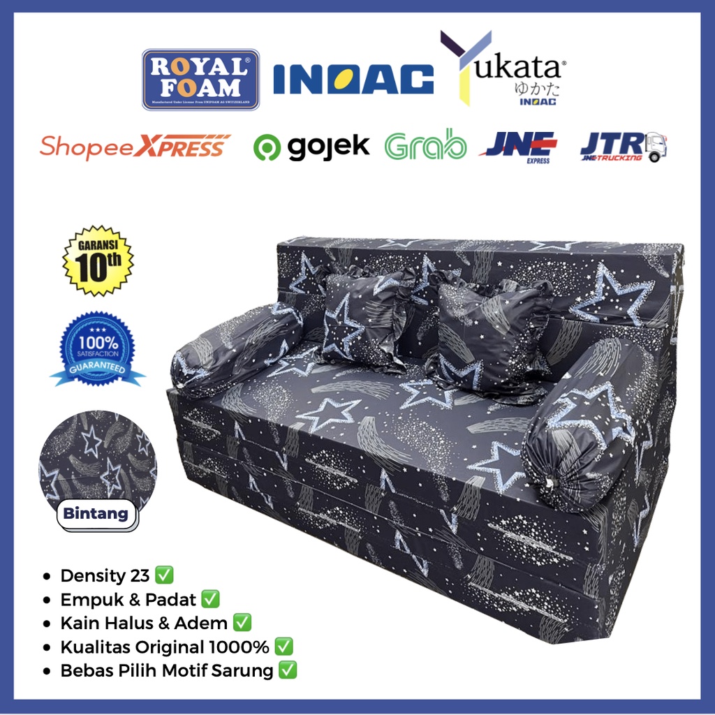 Jual Sofa Bed Sofabed Busa Inoac Yukata Royal Foam D23 Lipat Tebal 15 ...