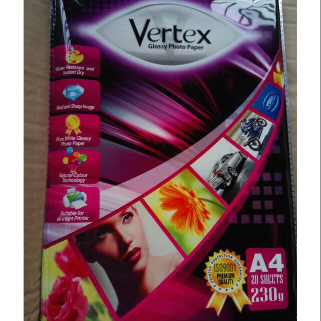 Jual Kertas foto A4 230 VERTEX GLOSSY PHOTO PAPER | Shopee Indonesia