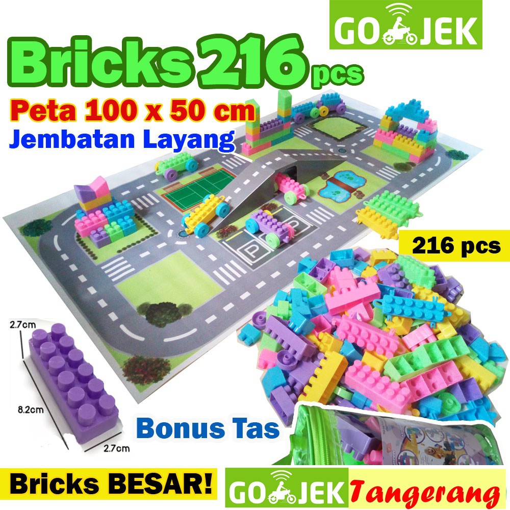 Jual Mainan Anak Lego Murah Ukuran Besar & Jalanan Lego Maps - 216 Pcs ...