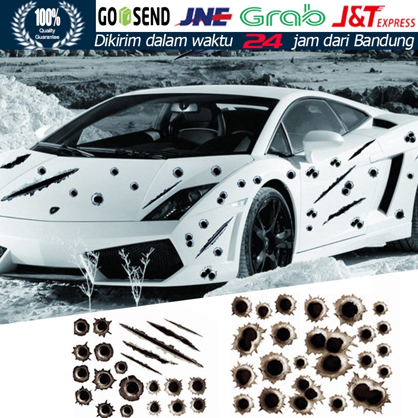 Jual Stiker 3D Lubang Peluru Besar Stiker Cakaran Untuk Mobil Sepeda ...