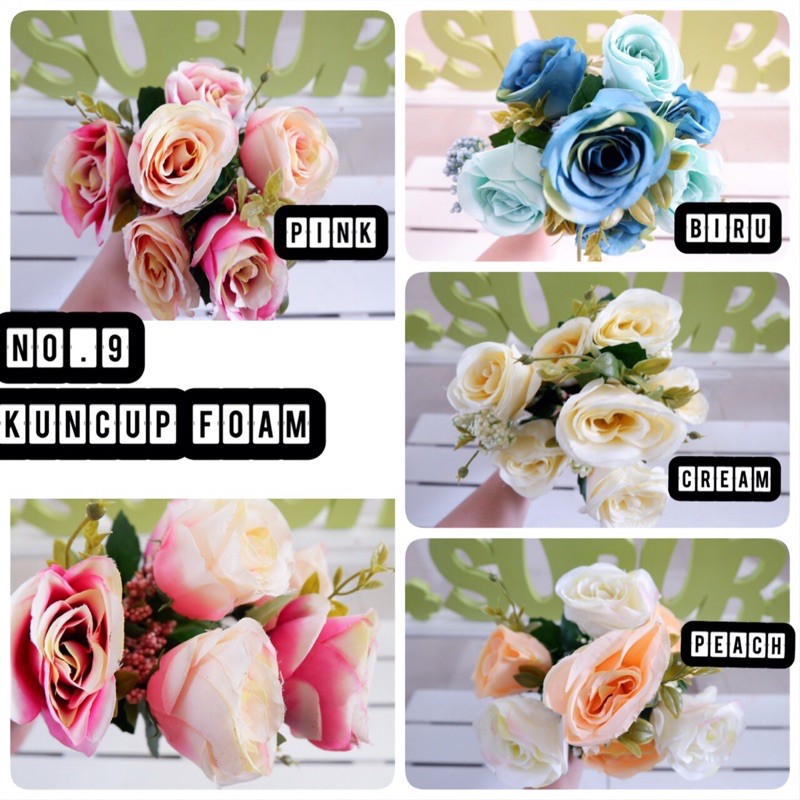 Jual Bunga kuncup Foam x7 / Bunga artificial foam isi 7 bunga | Shopee ...