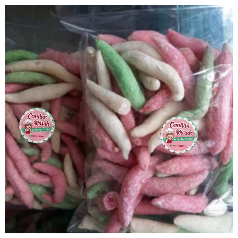 Jual Snack telur gabus warna manis 500 gr telur gabus manis warna warni ...