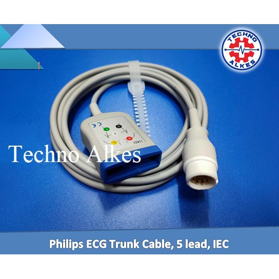 Jual Philips Extension ECG Trunk Cable, 5 Leads, IEC / Kabel ECG 5 Lead ...
