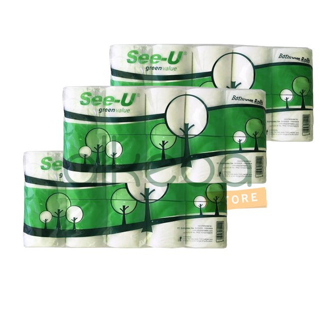 Jual Tissue SEE-U Roll Toilet Non Emboss 215S Green Value isi 10 Roll ...