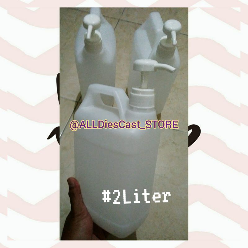 Jual Jerigen 2 Liter Natural dan Pompa Putih Lengkap | Shopee Indonesia