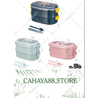 Jual Lunch Box Set Kotak Bekal Makan 1 Tingkat 2 Tingkat 3 Tingkat + Alat Makan Berkualitas COD ...