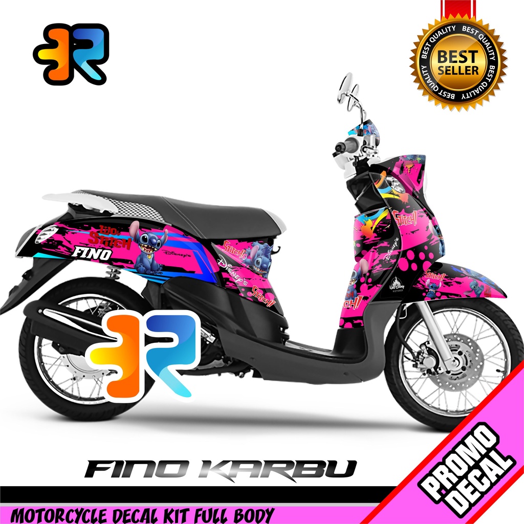 Jual Decal Motor Fino Karbu Desain Stitch Sticker Decal Full Body ...